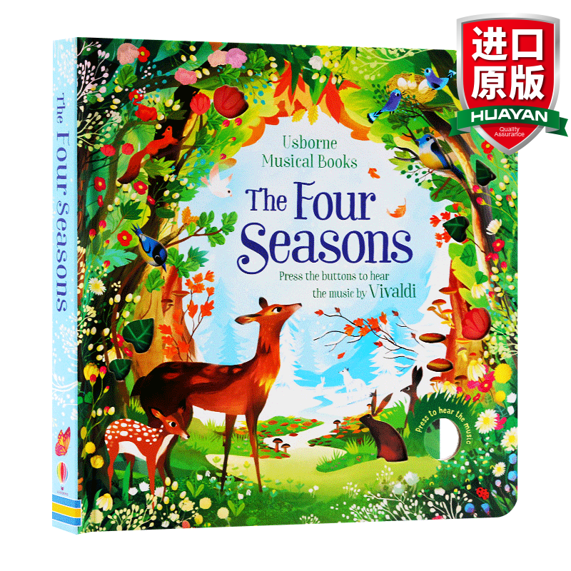 英文原版 发声书 四季 The Four Seasons 儿童音乐纸板书3-6岁