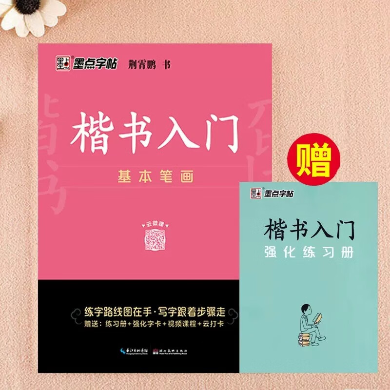 墨点字帖 荆霄鹏楷书入门基础练习基本笔画《升级版》赠强化练习册+视频教程 学生初学者硬笔书法钢笔字帖 湖北美术出版社