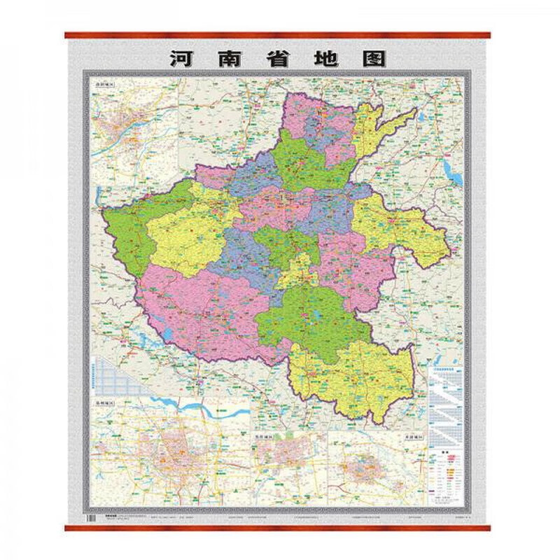 河南省地图 双全开 1.6m1.2m 精品挂图