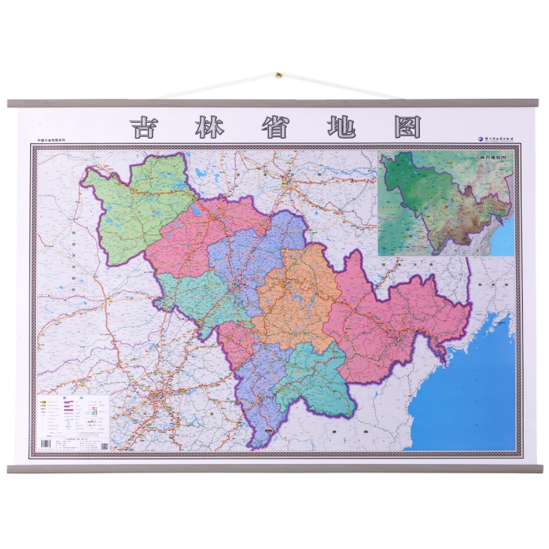 新版 吉林省地图1.4米X1米挂图 行政区划 交通 附地形地貌图 印刷清晰 办公室领导满意