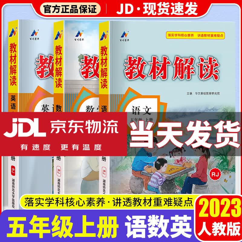 【科目可选】2023新版教材解读五年级上小学五年级上册教材全解课本知识点同步解读复习辅导资书 共3本 语文+数学+英语 人教版