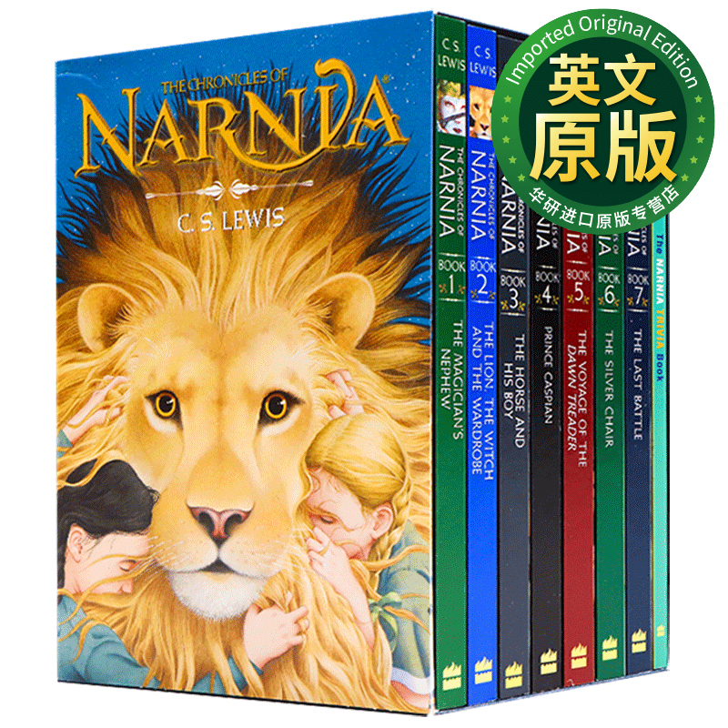 纳尼亚传奇8册全集盒装 The Chronicles of Narnia 8-book Box Set 1-8本套装 刘易斯 青少年奇幻文学小说故事读物 英文原版 英文版 Lewis, C. S.