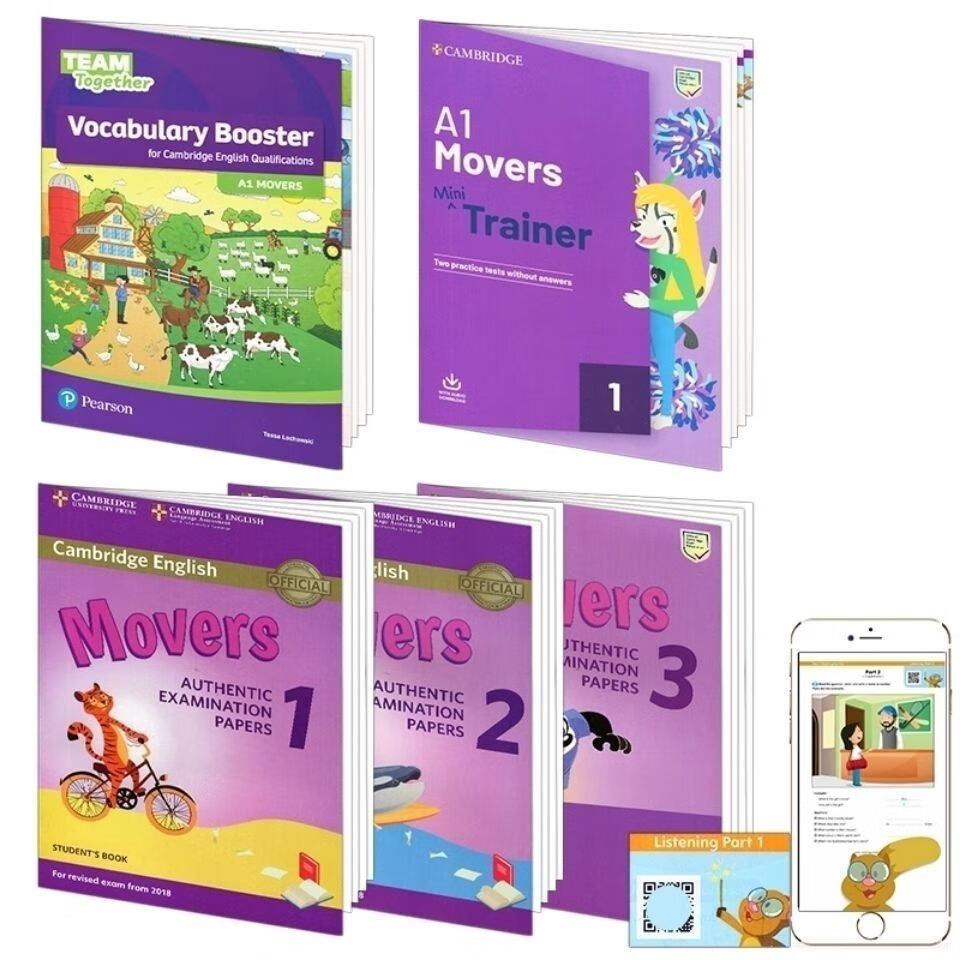 剑桥二级真题Movers+Vocabulary全套5册 全套五本