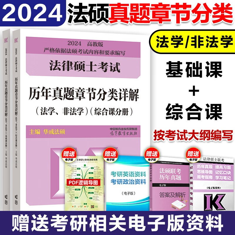 现货】高教版2024考研法硕考试分析 法学非法学 基础配套练习法律法规汇编配套通关题库章节分类详解背诵逻辑分析题与论述题考试大纲刑法分则 法律硕士联398专业基础498专业综合课华成文运法硕 现货】2