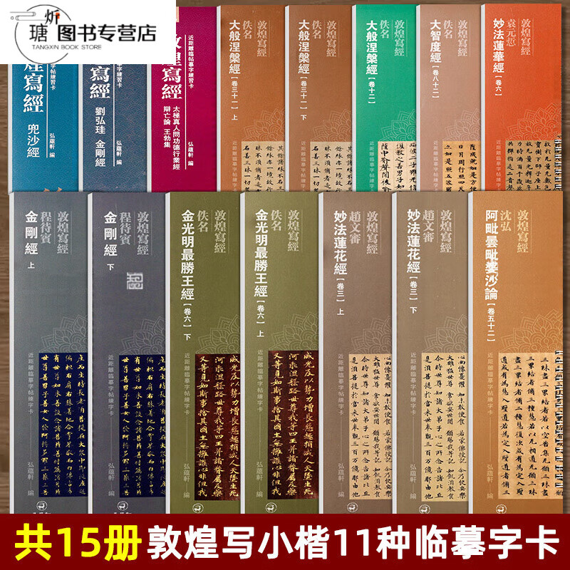 敦煌写经小楷程待宾金刚经刘弘珪沈弘阿毗昙毗婆沙论佚名大般涅槃经金光明胜王经袁元悊妙法莲华经 15册敦煌写经