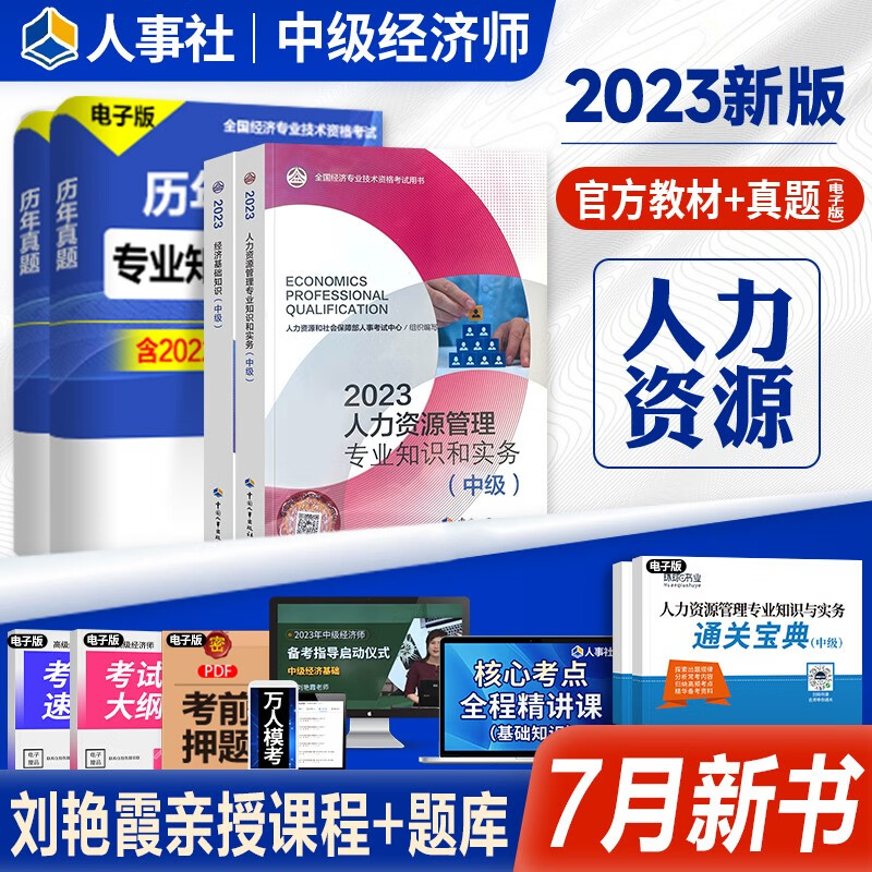 【现货立发】中级经济师2023教材 经济基础+金融工商管理人力资源财政税收知识产权建筑房地产 自选 人力资源+基础知识 2本套