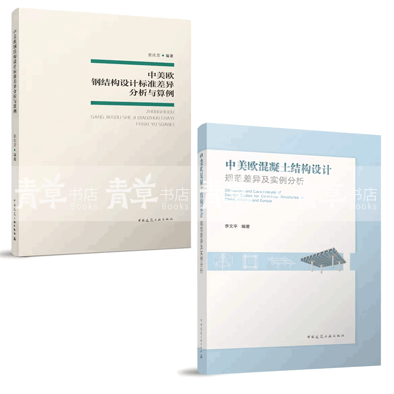 全2册 中美欧钢结构设计标准差异分析与算例+中美欧混凝土结构设计规范差异及实例分析 结构设计相关培训用书