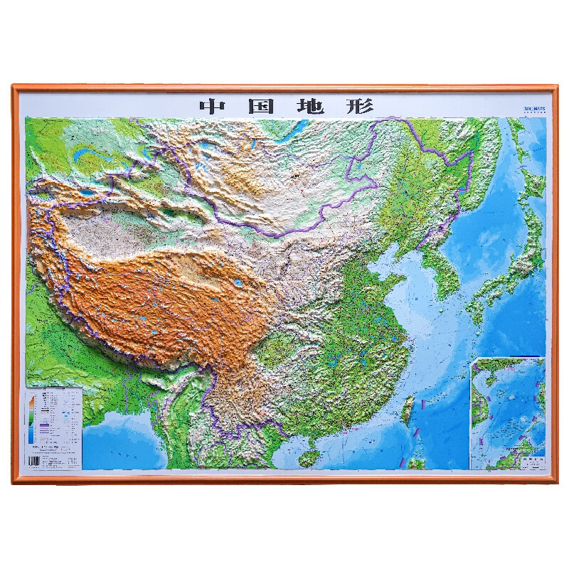 【精雕版地形图】2022全新版3D立体凹凸地图办公室家用学生地理学习地图1.1米×0.8米 中国地形图