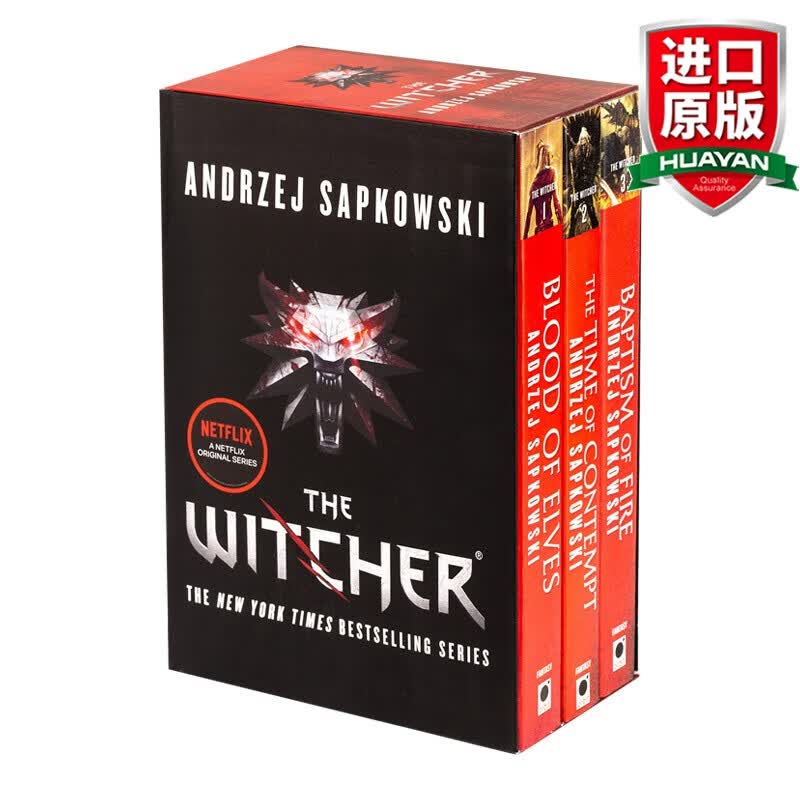 英文原版 巫师猎魔人套装1-3 The Witcher Boxed Set Blood of Elves,The Time of Contempt,Baptism of Fire 全英文版