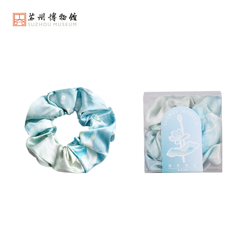 太湖雪联名真丝发圈发绳头绳100%桑蚕丝创意礼物送女友 晓荷微漾真丝发圈