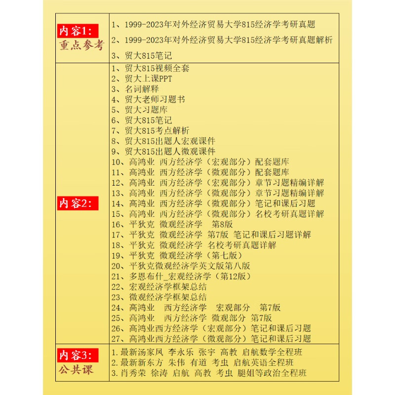 2024年对外经济贸易大学815经济学考研真题贸大815经济学初试资料 纸质版