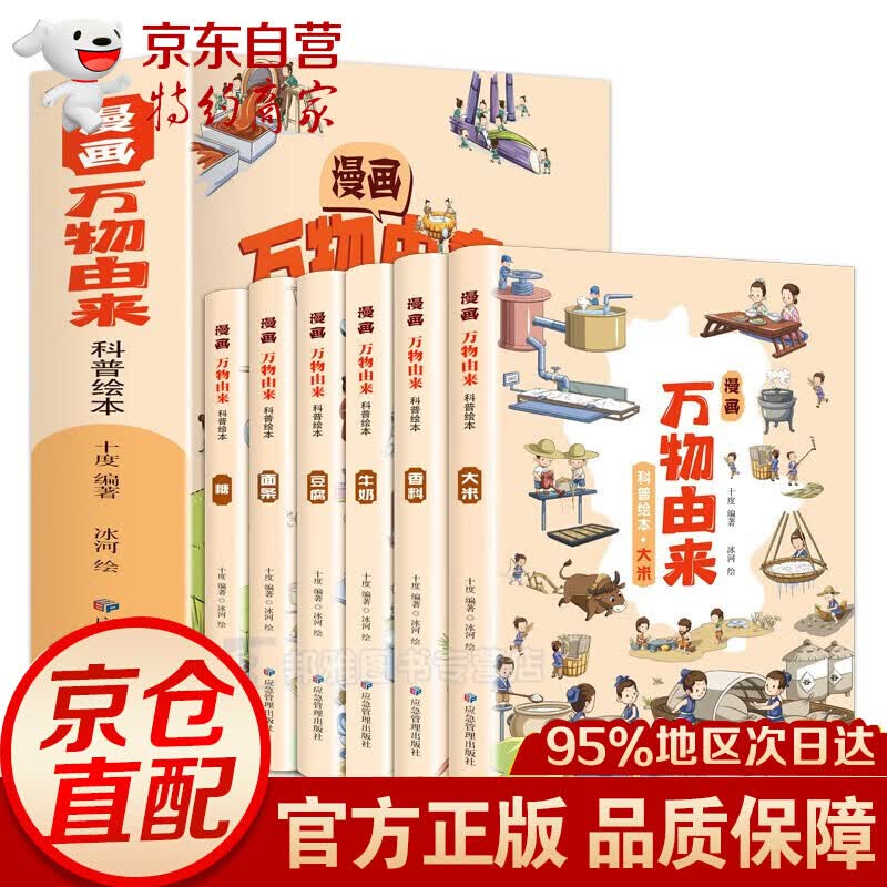漫画万物由来科普绘本全6册万物简史起源由来的秘密彩绘版绘本漫画书适合8-10-12岁探索大揭秘小学生 万物由来漫画全套6册