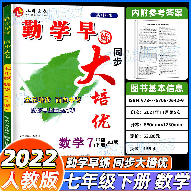 2022/2023新版勤学早大培优七789年级数学物理上下册 勤学早大培优学用用书（人教版）勤学早大培优七上下数学（带纸质答案） 大培优七下数学含答案 初中通用
