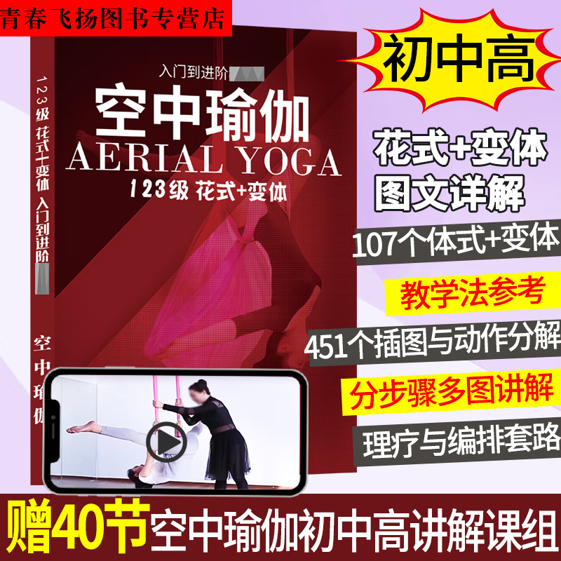 空中瑜伽书籍导师培训初级中高花式体式精解变体口令空中排课教材