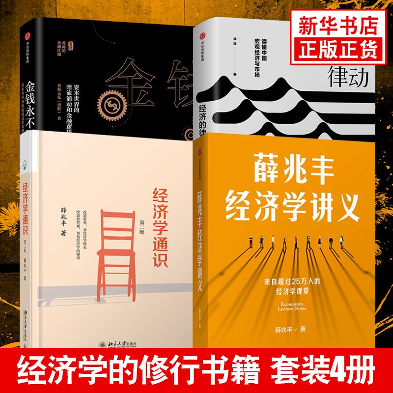 【套装4册】薛兆丰经济学讲义+经济学通识+经济的律动+金钱永不眠 经济学入门管理学课堂