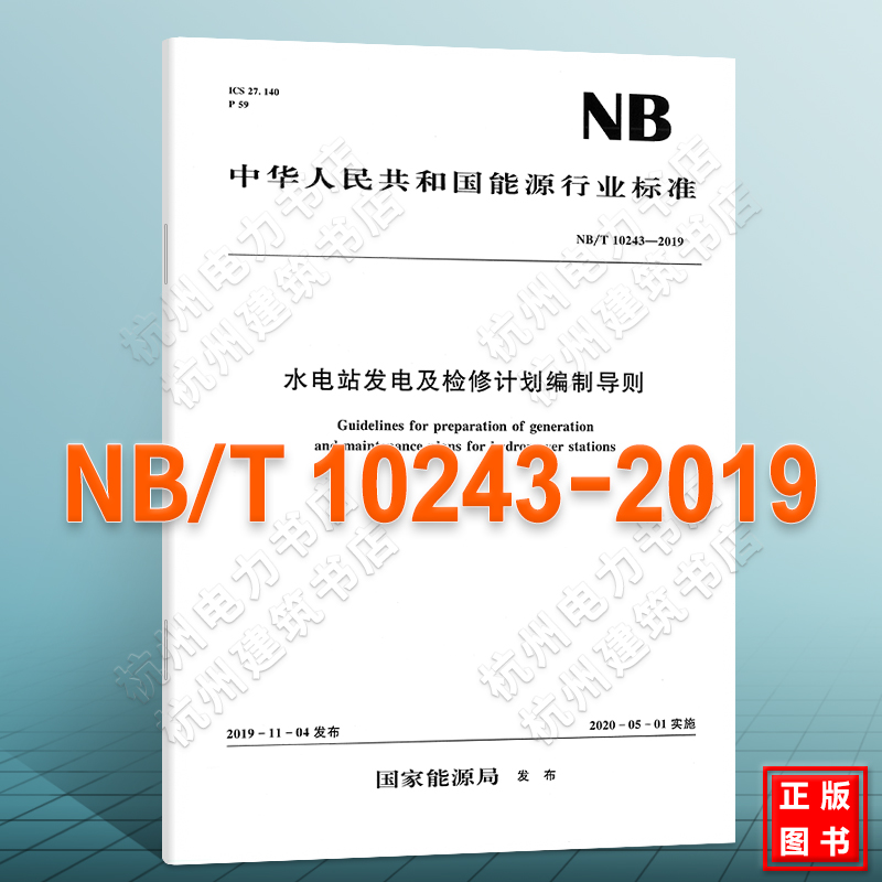 NB/T10243-2019水电站发电及检修计划编制导则