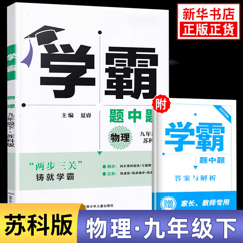 【科目可选】2023新版学霸题中题数学英语化学物理九年级9年级初三中学教辅练习册同步教材 2023春物理九年级下 苏科版 定价39