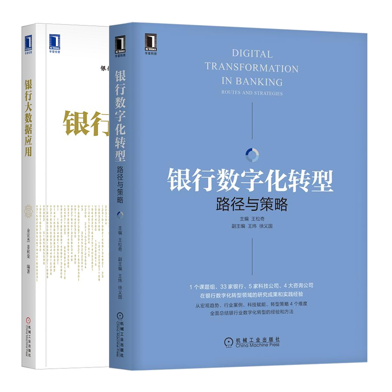 银行数字化转型：路径与策略+银行大数据应用书籍