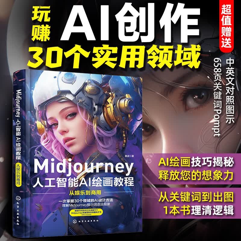 Midjourney人工智能AI绘画教程 从娱乐到商用 AIGC人工智能绘画教程书