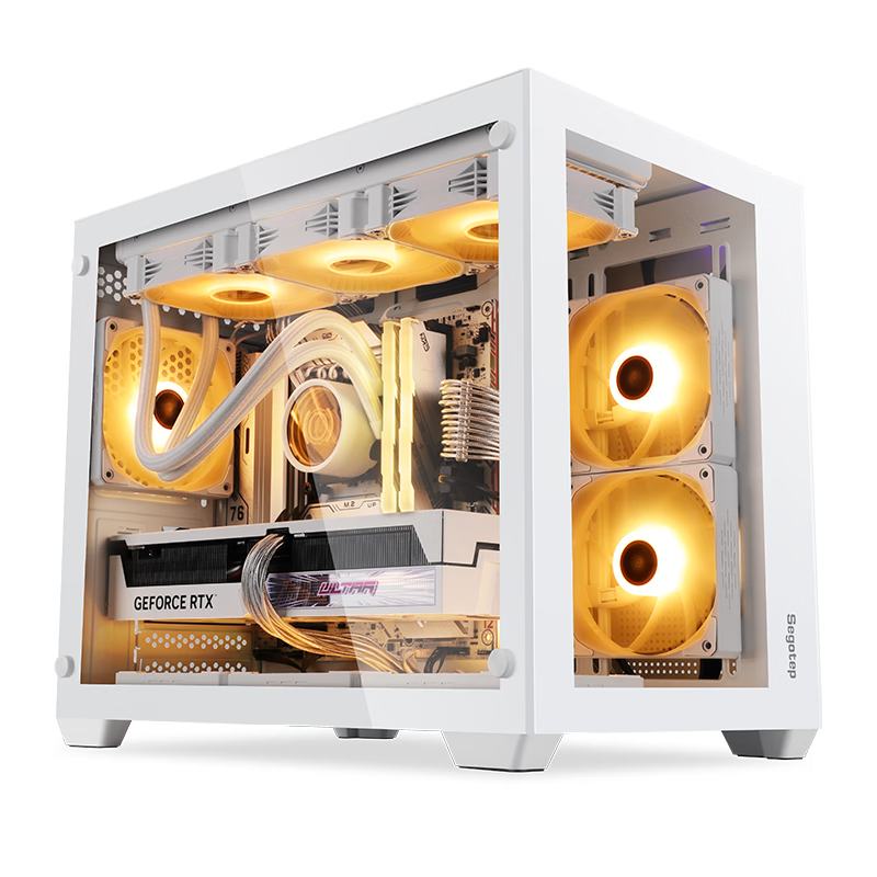 鑫谷 机箱台式机流萤 海景房机箱电脑(支持m Atx 顶置360水冷位 9个风扇位 双面钢化玻璃) 流莹 冰川白机箱 京东商城【降价监控 价格