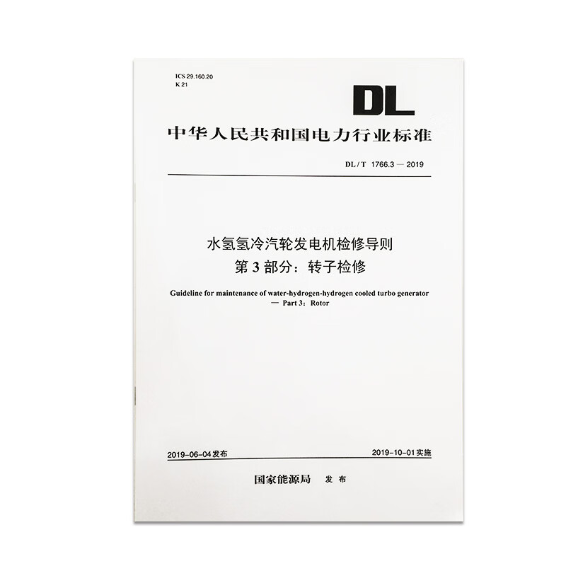 DL/T1766.3—2019水氢氢冷汽轮发电机检修导则第3部分：转子检修