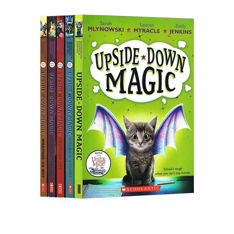 英文原版 Upside Down Magic 5册 儿童章节文字小说 奇幻冒险故事书 中小学课外英语阅读提升 Scholastic 学乐出品