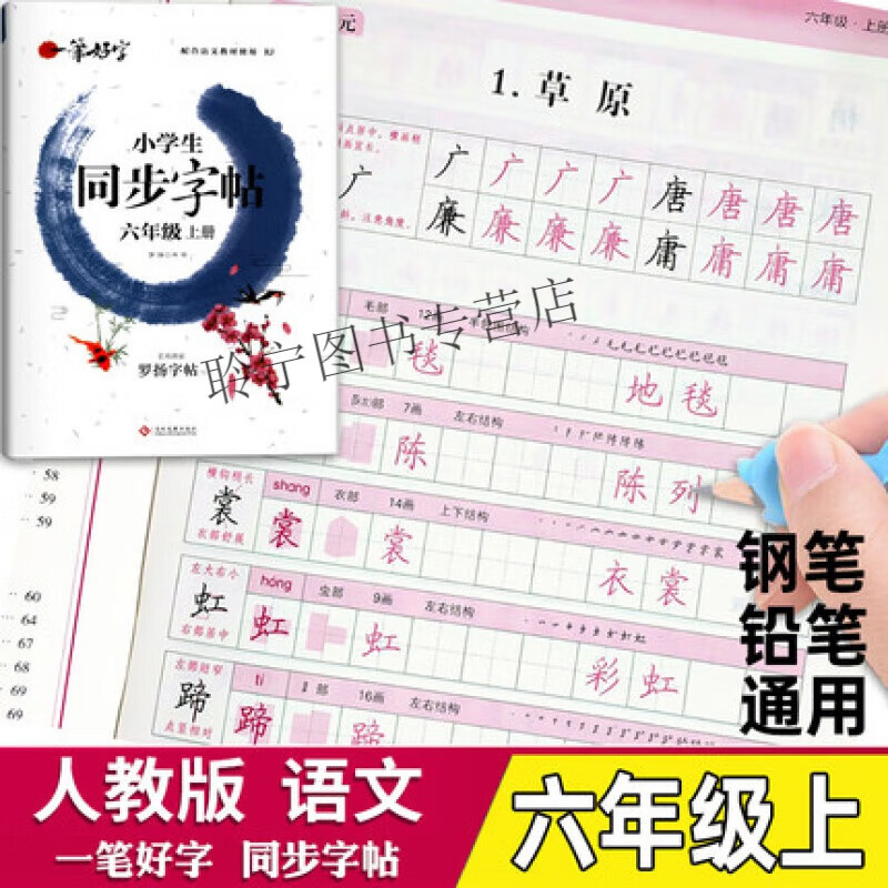 六年级上册新版罗扬一笔好字小学生暑假期语文同步字帖青少年临摹字帖配合教材RJ人教版楷书钢笔铅笔硬笔字帖 六年级 上册 同步字帖