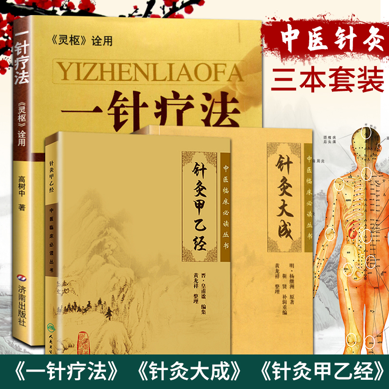 3本 针灸大成+针灸甲乙经+灵枢诠用一针疗法 杨继洲全集 原文原著 中医针灸学入门 自学书籍