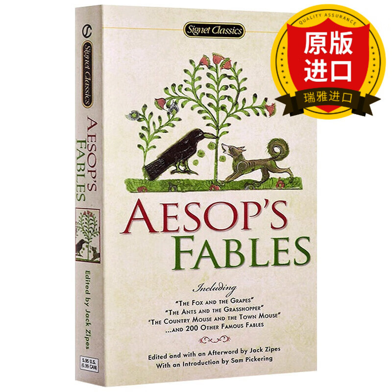 英文原版 伊索寓言 经典名著 Aesop's Fables 古希腊伊索著 203个故事文学小说 Signet Classics 全英文版原著进口英语书籍