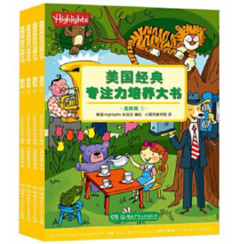 全4册美国经典专注力培养大书(高阶版)3-6-9岁游戏 亲子互动阅读幼儿童左右脑开发图书籍 逻辑