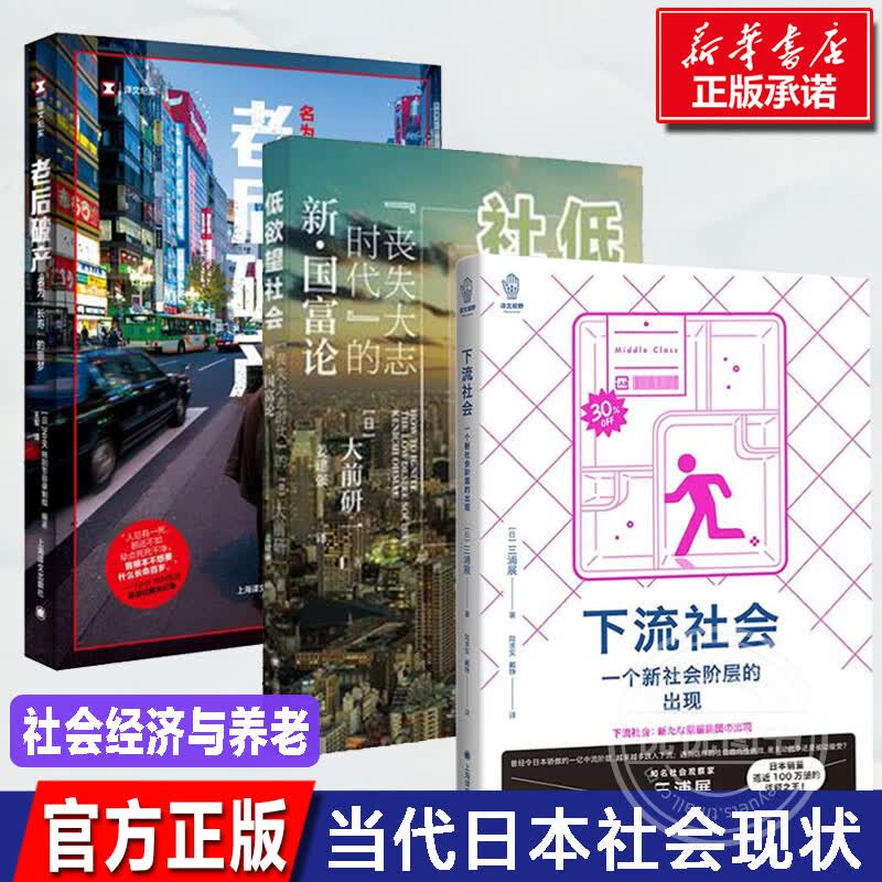 下流社会+老后破产+低欲望社会 上海译文出版社 三浦展/大前研一 日本社会养老人口老龄化经济危机