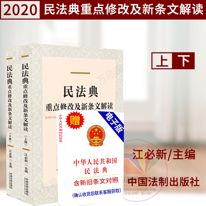 现货】江必新主编 2020年新版民法典重点修改及新条文解读上下册 新版条文要义解释重点法