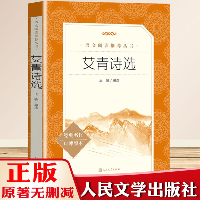艾青诗选原著 人民文学九9年级上人教版语文阅读经典名著艾青诗歌诗词初中学生课外读物青少年阅读刊物书籍