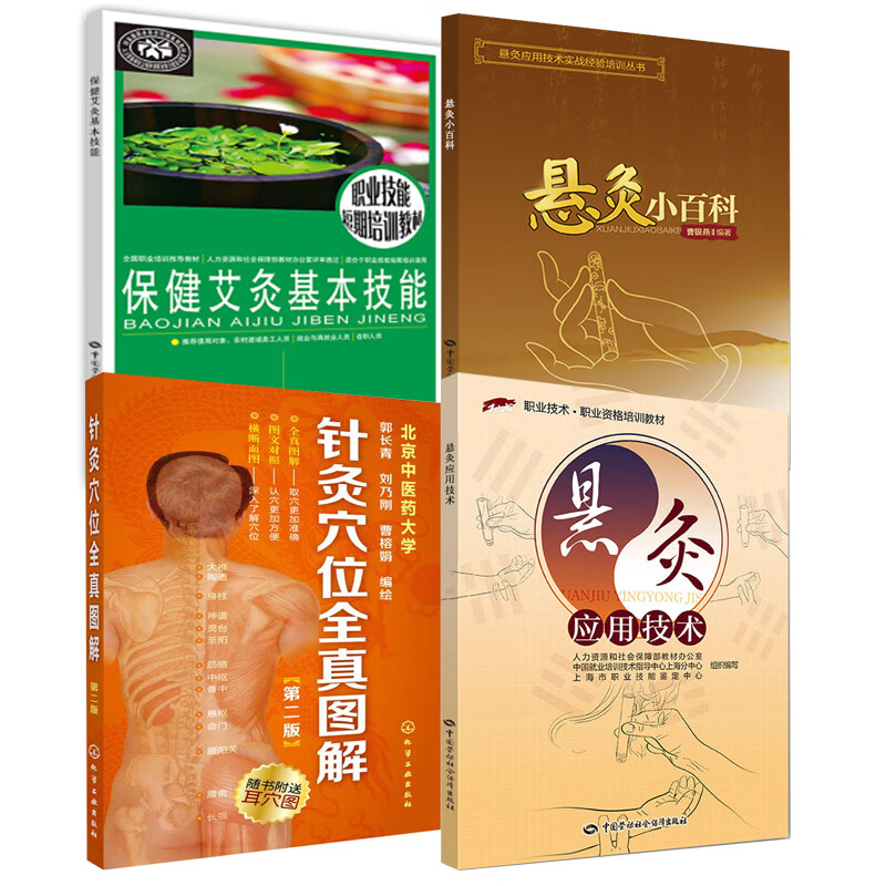 【全4册】悬灸应用技术1+X职业技术悬灸应用技术实战经验培训丛书悬灸小百科针灸穴位全真图解 二版保健艾灸基本技能中医学书籍