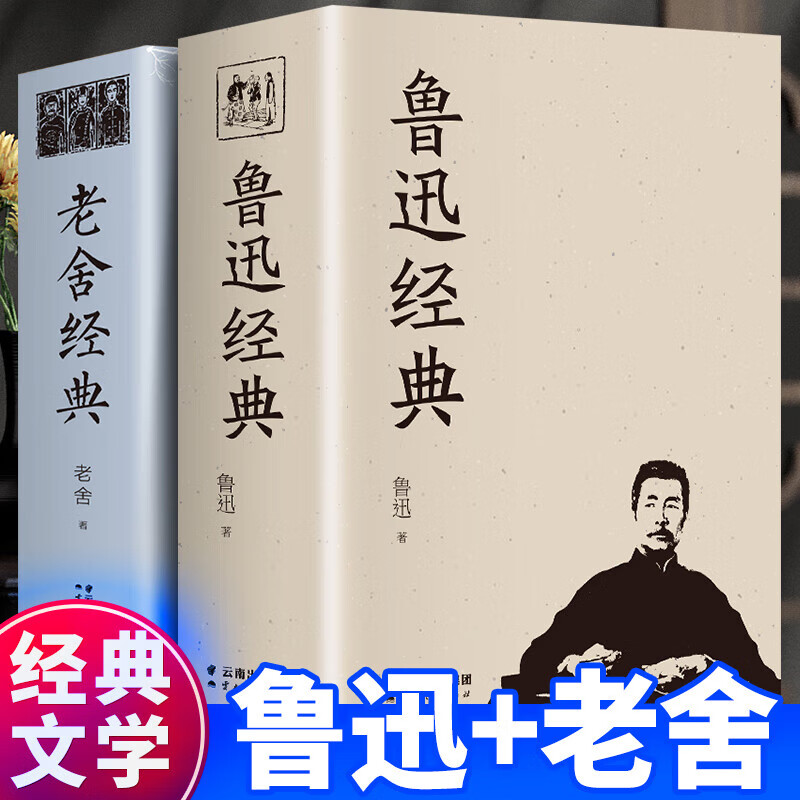 可选单本】全2册鲁迅经典+老舍经典作品集 精选茶馆骆驼祥子呐喊彷徨朝花夕拾故事新编野草杂文散文小说集 中小学生课外读物书目 全2册：经典文集（鲁迅+老舍）