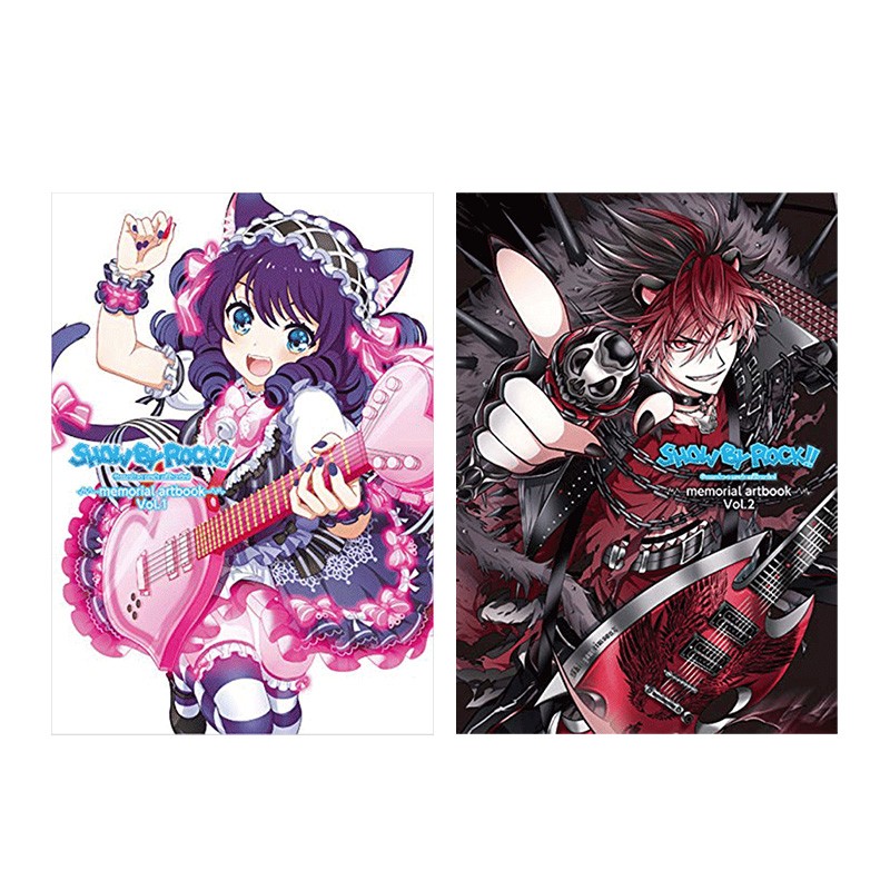摇滚都市 纪念画集1-2 SHOW BY ROCK 游戏资料设定集 日文原版 三丽鸥善本图书