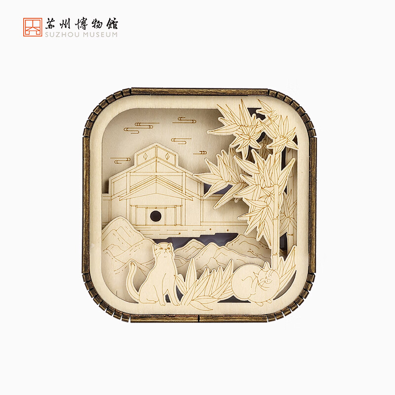 木质小夜灯卧室充电式伴睡灯圣诞小夜灯送女友礼物 木质小夜灯-夜笼翠竹