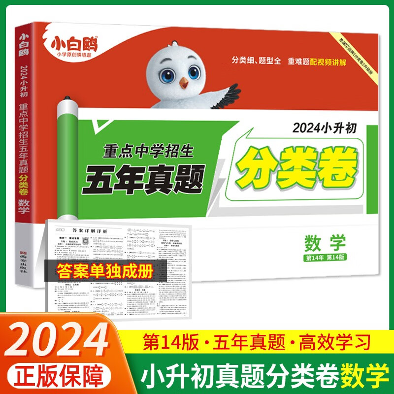 2024版小白鸥星空小升初真题分类卷数学小学专项训练分半考试卷小考毕业总复习试卷