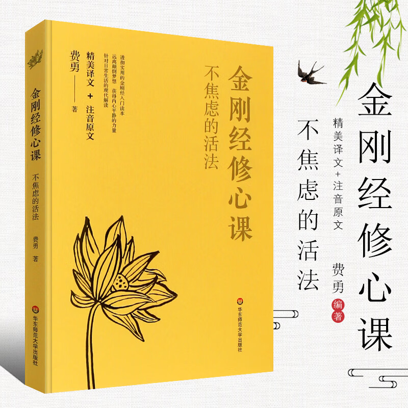 金刚经修心课 不焦虑的活法 阿弥陀佛修心课 心灵疗愈励志经典书 华东师范大学出版社 费勇作品 金刚经入门读物书