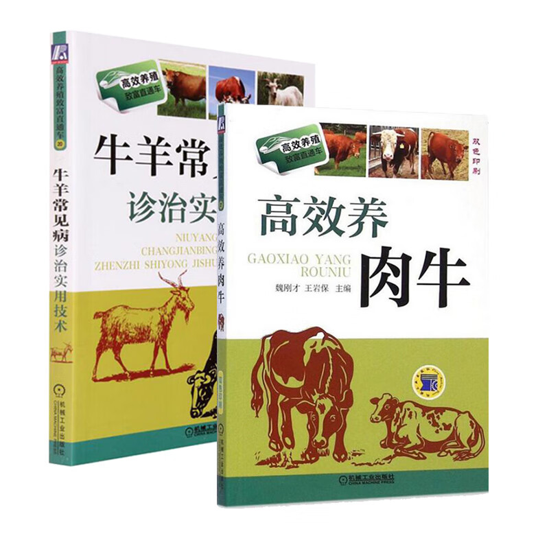 高效养肉牛+牛羊常见病诊治实用技术 2册 养牛书籍大全牛病全书兽医牛饲料配方肉牛山羊养殖