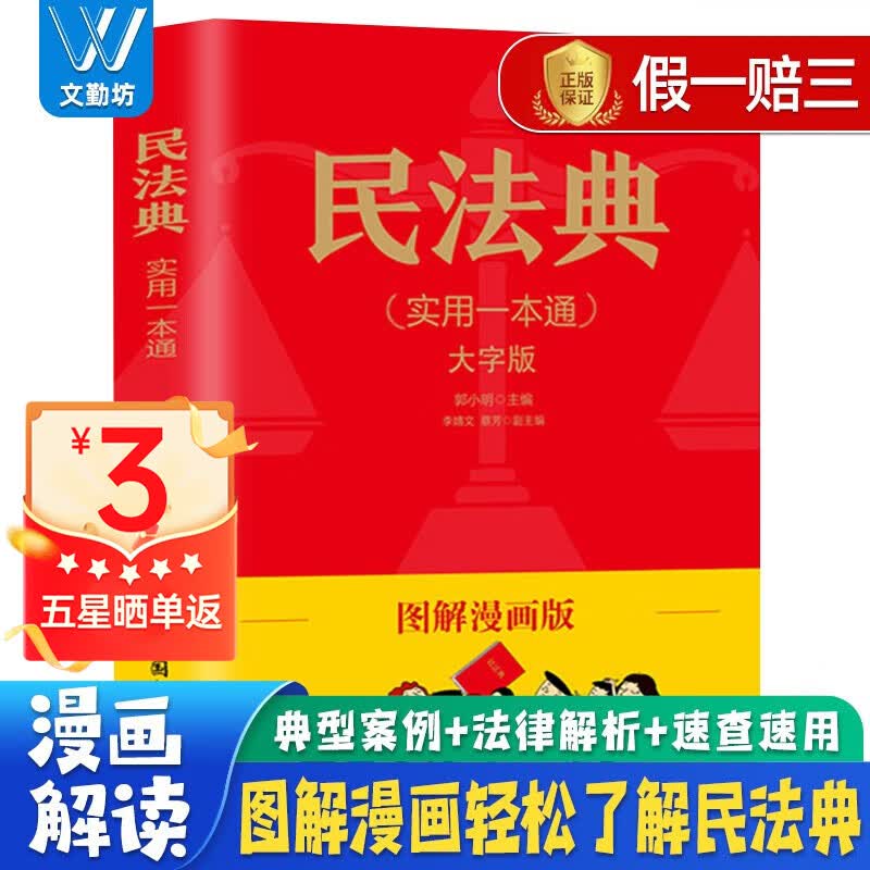 图解民法典漫画版2021年版民法典 新版法律常识一本全理解 经济常识一本全 法律刑法合同法婚姻法 实用一本通