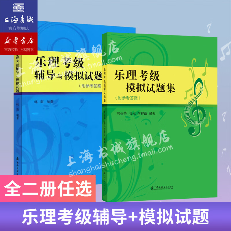 乐理模拟试题集+乐理辅导与模拟试题 2册装 上海学院乐理 艺术水平乐理