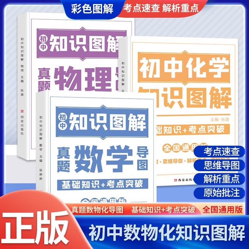 好学匠 套装5册 初中知识图解 语文数学英语物理化学基础知识大全全套语数英专项高效训练手册 数理化知识清单天天背课本重难点集锦一本全 初中知识大全数学+物理+化学