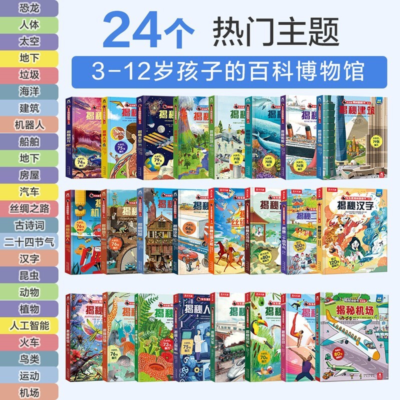 【69元选3本】乐乐趣揭秘系列3-6-10岁少儿科普翻翻书儿童科普百科读物揭秘恐龙汽车海洋动物揭秘太空3d立体翻翻书 【自选3本 送拼图】留言备注书品名称和年龄