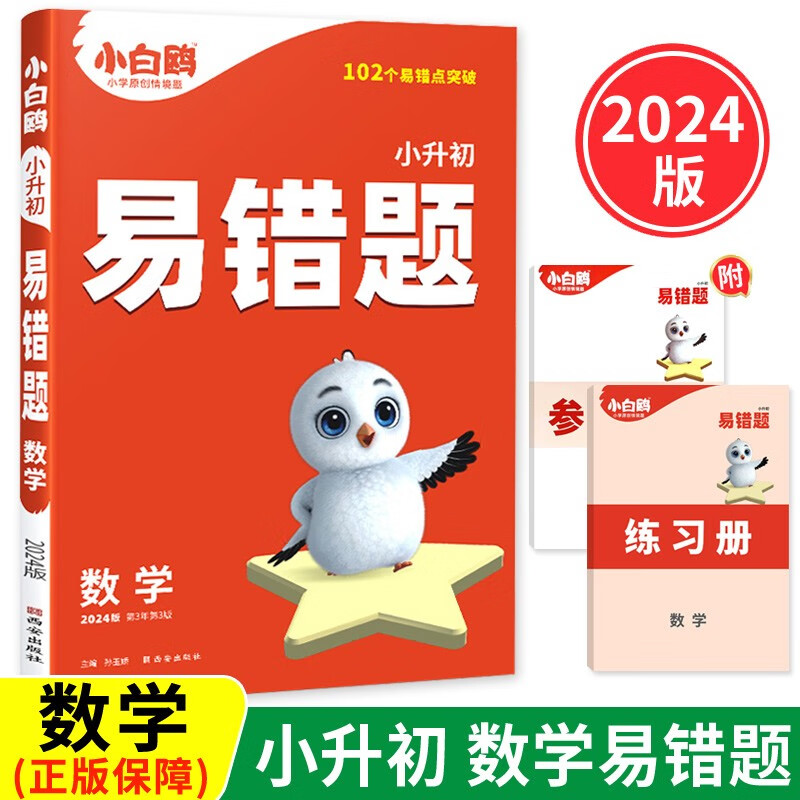 2024版小白鸥小升初易错题通用版小学毕业总复习资料书含参考答案练习册共3册
