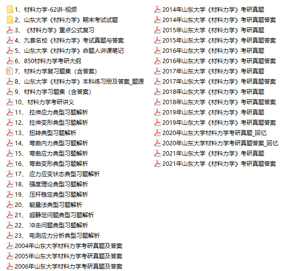 24山东大学850材料力学考研真题答案山大850材料力学土木初试资料 纸质版