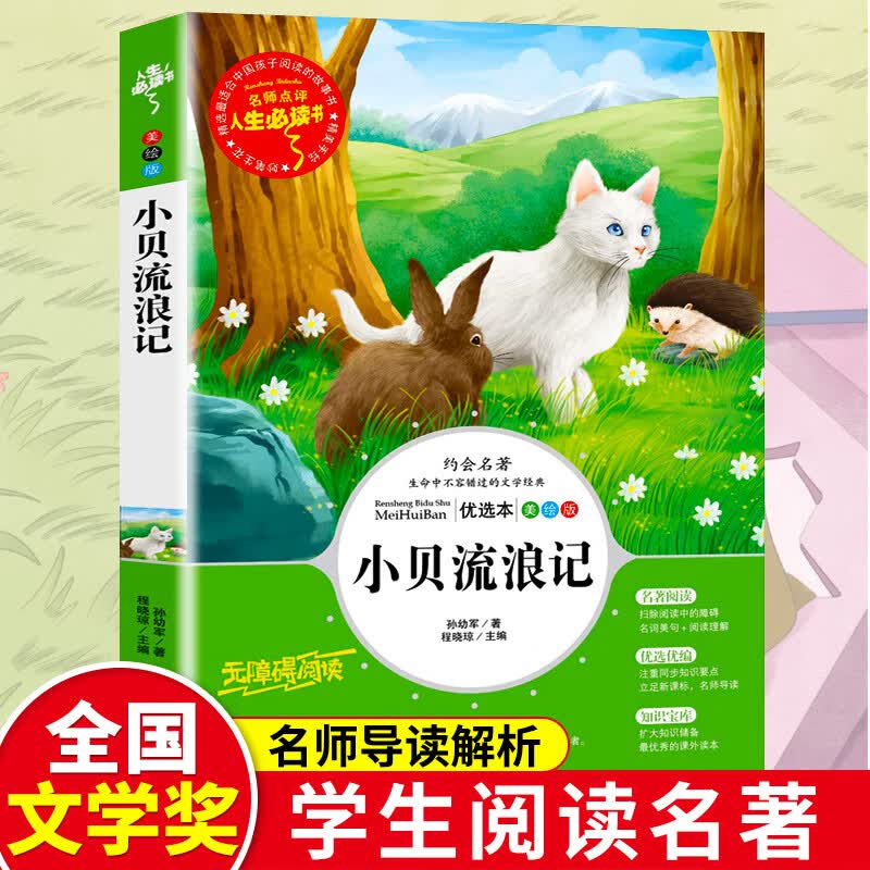 王尔德童话全集小学生三四五年级阅读课外书籍王子与贫儿柳林风声秘密花园世界经典儿童文学名著青少年版 小贝流浪记