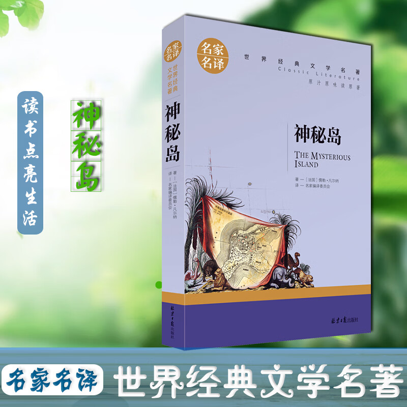 名家名译昆虫记红与黑小王子爱的传绿野仙踪海底两万里三四五六年级推荐书生课外书世界十大名著 神秘岛
