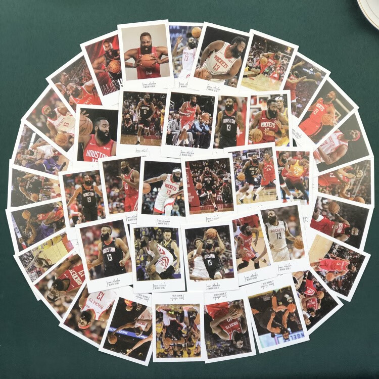 40张6*8厘米篮球小卡片科比詹姆斯哈登LOMO卡NBA手机装饰房间 哈登40张6*8厘米