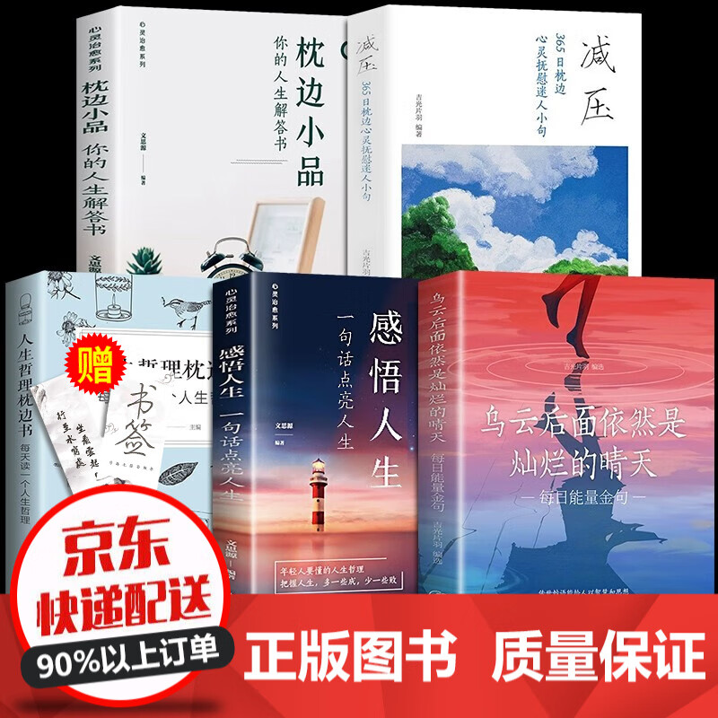 乌云后面依然是灿烂的晴天 减压每日能量金句每日箴言一句话改变人生启迪心灵感悟人生青春正能量励志经典语录书籍 乌云+减压+感悟+枕边书 全5册